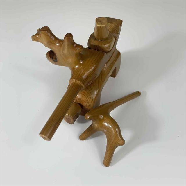 ダイシン 一点物 へら 万力 岐山 弓万力 右 中(daishin-orig0206)｜天然 万力 創作 オリジナル 一点物 高級品 7尺〜18尺対応 岐山 へら 道具 天然木 天然素材 国産 国産万力 職人作