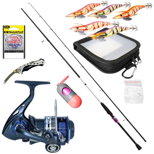 エギング入門6点セット フライデーエギング ＆ スポーツライン 23RA V-MAX 2510 DX-PE(1号-130ｍ) (egingset-103)｜ 目玉商品 エギング セット エギング ロッド リール セット エギングロッド セット アオリイカ 釣りセット エギング 入門 日本製PEライン付き