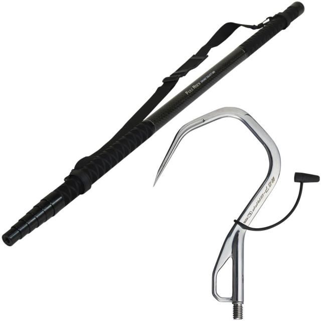 おり釣具 大型魚対応 フルロックシャフト6m ＆ プロックス 鋳造PギャフL フライングギャフ 2点セット (gaffset-13)｜シャフト 6m 青物 ブリ ショアジギング ランディング ギャフ ヒラマサ カンパチ ロックショア 沖磯 玉の柄 ランディングシャフト おり釣具