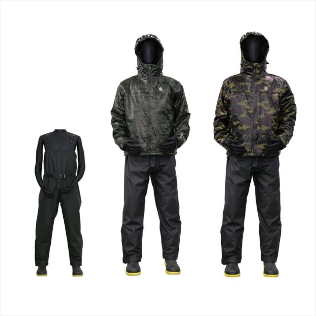 LUKIA 防水防寒 ウィンターPUカモフラゲームスーツ上下セット WBA2406(hd-wba2406)｜船釣り オフショア イカ釣り イカメタル 釣具 釣具ウェア フィッシングウェア 防寒パンツ 防水パンツ サロペットパンツ