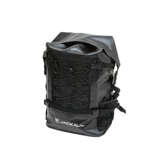 ジャッカル ウォータープルーフバックパック ブラック Lサイズ(jackall-308907) | ショアジギング ロックショア フィッシュキャリー 磯釣り ショア青物 青物バッグ 魚入れ 撃投 タフクライムバッグ 65L バッグ バック