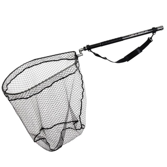 おり釣具 カーボン玉の柄 ラーカルシャフト ランディングネット(タモ網)セット 4.5M ネットサイズL  強化フレーム ラバーネット (netset-004)｜オカッパリ ランディング ポール ロング シャフト 柄 ギャフ 磯玉 チヌ グレ シーバス スズキ イカ エギング 磯 波止 海 釣り