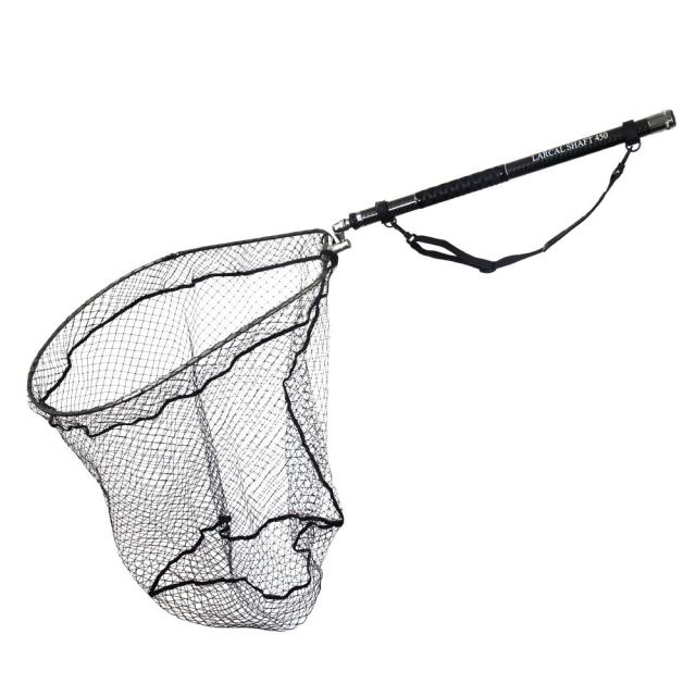 おり釣具 カーボン玉の柄 ラーカルシャフト 折りたたみランディングネット(タモ網)セット 4.5M サイズL ガンメタ/ブルー/レッド(netset-016)｜オカッパリ ランディング ポール ロング シャフト 柄 ギャフ 磯玉 チヌ グレ シーバス スズキ イカ エギング 磯 波止 海 釣り