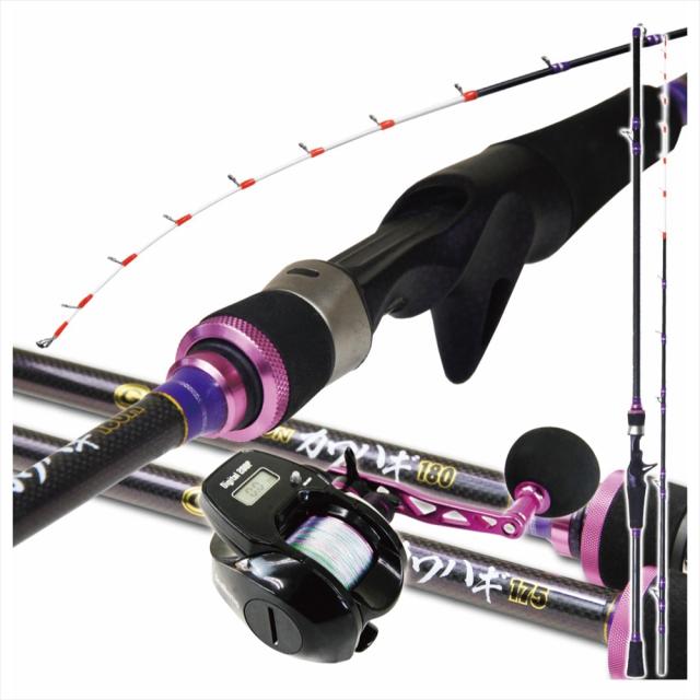 ゴクスペ カワハギデジタルセット175/180(ori-funeset221)|ゴクエボリューション カワハギ 175(10-30号) /180(20-40号) & デジタルカウンター付き汎用両軸リール SeaMastug Digital 200P