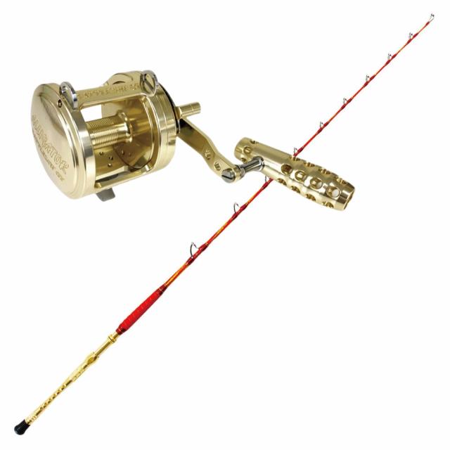 GRANDEVO Version R 185-400&バトル20WGT ゴールドセット(ori-funeset572)｜ クエ キハダ カンパチ アルミバット 釣り セット