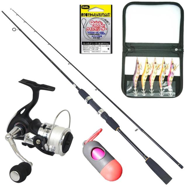 釣り場に直行 エギング入門5点セット エギイーター 8.3ft エギングセット(egingset011)｜エギング セット エギング ロッド リール セット エギングセット エギングロッド エギ 釣りセット イカ アオリイカ 釣り