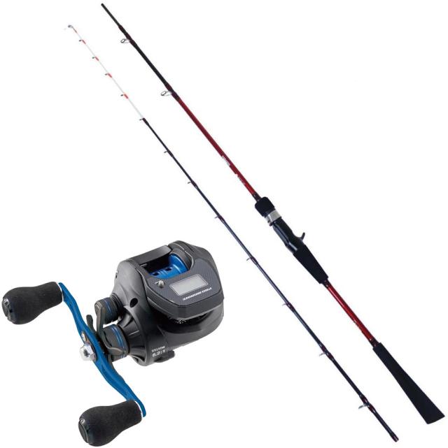 ドラゴン船 デジタルフォース 船タチウオ セット(tachiuoset-010)｜船竿 テンビン タチウオ 太刀魚 船タチ フライデー 入門 ロッド 船 竿 釣り 釣竿 ベイシック タチウオテンヤロッド ドラゴン船 6.6FPROMARINE デジタルフォースDX DF200W リール セット