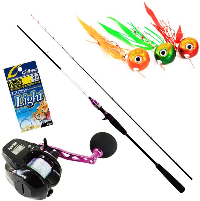 すぐに使える！ フライデー タイラバ デジタルカウンター付きリール 鯛ラバフルセット (tairubberset-68)｜タイラバ ロッド カウンター付き ベイトリール セット フルセット 船 釣り タイカブラ マダイ タイジグ 釣船 釣り