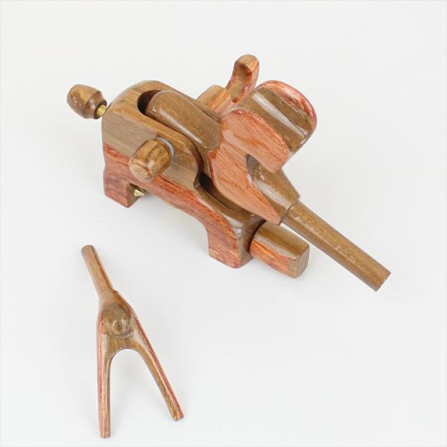 大砲万力 後方調整式 銘木/花梨張 左右兼用 大型 (20123)｜ヘラブナ用品 万力