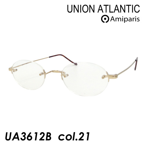 UNION ATLANTIC(ユニオンアトランティック) メガネ UA3612B col.21 [ゴールド] 48mm TITANIUM 日本製 AMIPARIS アミパリ