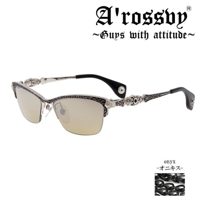 A’rossby ロズビー サングラス 209252303 55mm 日本製 2024 Vol.24 ナイロール チタン 925Silver オニキス