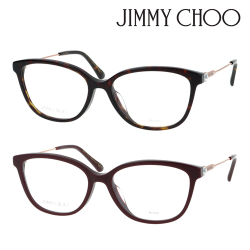 JIMMY CHOO ジミーチュウ メガネ JC325/F col.LHF/086 53mm スクエア スワロフスキークリスタル 2color