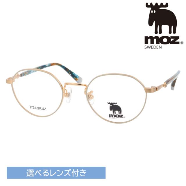 moz モズ メガネ MZCE-014 col.GR 48mm レンズ付 レンズセット 度なし 伊達メガネ 度付き 遠近両用 累進多焦点 薄型非球面レンズ