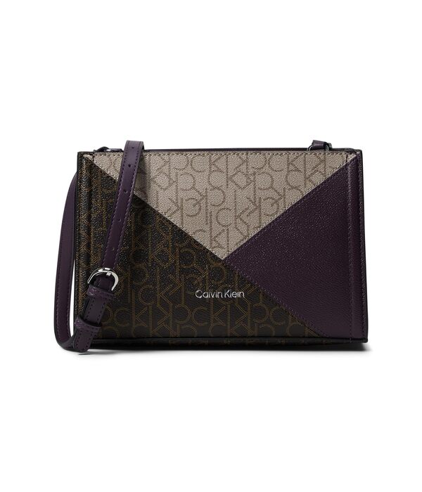 カルバンクライン レディース ハンドバッグ バッグ Deesha Signature Crossbody Plum/Almond Plum ...