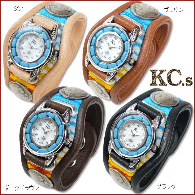 KCS (ケイシイズ) レザーブレス・ウォッチ(時計) -インレイ マルチサラッペ- ターコイズ文字盤仕の通販はau PAY マーケット ...