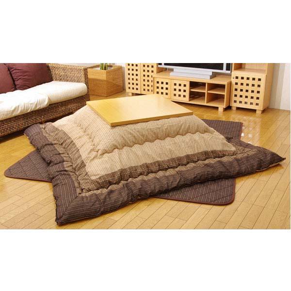『代引不可』イケヒコ ゆかり こたつ厚掛け・敷布団セット ブラウン 205×205cm [ こたつ こたつ布団 敷布団 セット ] 『返品不可』『送料無料（一部地域除く）』