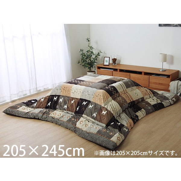 イケヒコ シンシア こたつ布団 ギャッベ柄 長方形 205×245cm ブラウン SNS205245 [ こたつ 掛け布団 厚掛け 北欧調 日本製 ]『送料無料（一部地域除く）』
