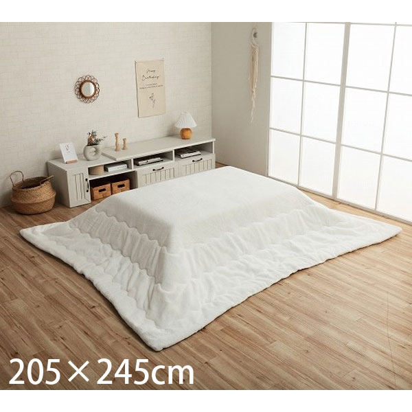 『代引不可』イケヒコ ラピアス こたつ布団 リバーシブル 長方形 205×245cm スノーホワイト G6843039『送料無料（一部地域除く）』