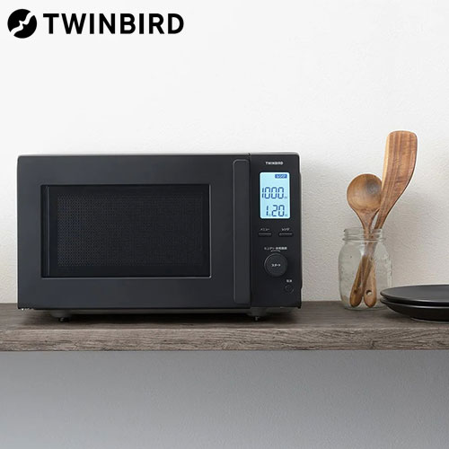 『取寄品』電子レンジ 18L フラット 単機能 赤外線センサー ブラック DR-F282B ツインバード『送料無料（一部地域除く）』