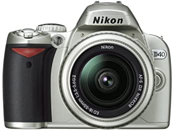 【中古品】Nikon デジタル一眼レフカメラ D40 レンズキット シルバー D40SLK(中古品)