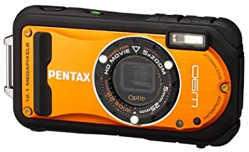 【中古品】PENTAX 防水デジタルカメラ Optio W90 シャイニーオレンジ OPTIOW90SO(中古品)