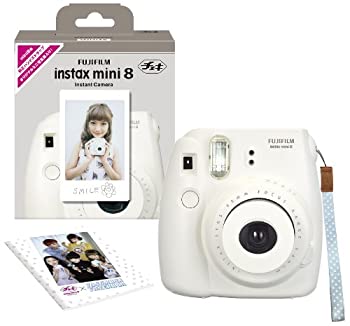 【未使用 中古品】FUJIFILM インスタントカメラ チェキ instax mini 8 ホワイト INS MINI 8 W(中古品)