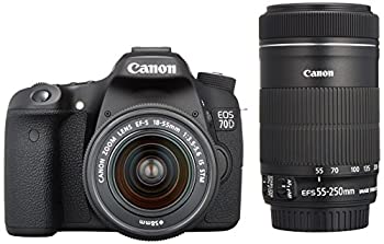 【中古品】Canon デジタル一眼レフカメラ EOS 70D ダブルズームキット EF-S18-55 IS S(中古品)