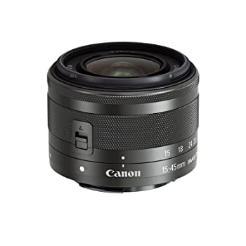 【未使用 中古品】Canon 標準ズームレンズ EF-M15-45mm F3.5-6.3IS STM(グラファイト) ミラー(中古品)