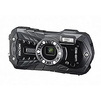 【中古品】RICOH 防水デジタルカメラ RICOH WG-50 ブラック 防水14m耐ショック1.6m耐 (中古品)