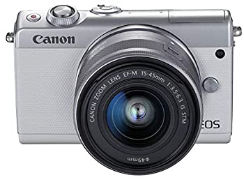 【中古品】Canon ミラーレス一眼カメラ EOS M100 EF-M15-45 IS STM レンズキット(ホワ(中古品)