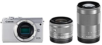 【中古品】Canon ミラーレス一眼カメラ EOS M100 ダブルズームキット ホワイト EOSM10(中古品)