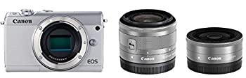 【中古品】Canon ミラーレス一眼カメラ EOS M100 ダブルレンズキット ホワイト EOSM10(中古品)
