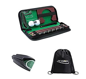 【中古品】Posma PG020AD ゴルフ練習セット パター練習器具，自動戻りPutting Cup，バ(中古品)