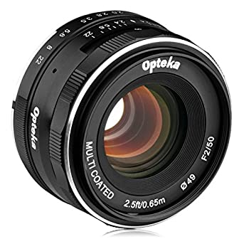 【未使用 中古品】Opteka 50mm f/2.0 HD MC マニュアルフォーカスプライムレンズ オリンパス (中古品)