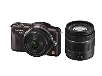 【中古】パナソニック ミラーレス一眼カメラ LUMIX GF3 ダブルレンズキット センシュアルブラウン DMC-GF3W-T