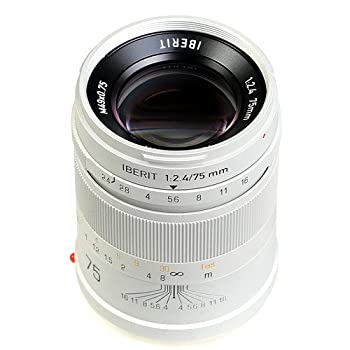 【中古】KIPON 単焦点レンズ IBERIT (イベリット) 75mm f/2.4 ソニーEマウント Frosted Silver(つや消し シルバー)