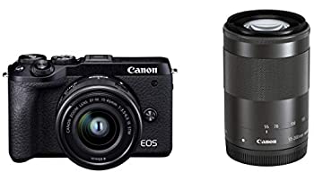 【中古】(未使用･未開封品)Canon ミラーレス一眼カメラ EOS M6 Mark II ダブルズームキット ブラック EOSM6MK2BK-WZK