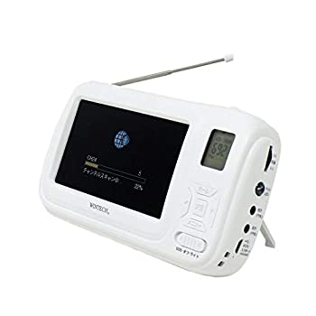 【中古】(未使用･未開封品)WINTECH 4.3インチ録画機能付き手回しワンセグテレビ(AM/FMラジオ搭載) TVR-L38R 乾電池・充電池・ACアダプター付属(給電) ホワイト