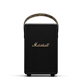 【中古】Marshall Official 大型ワイヤレスポータブルスピーカー TUFTON ブラック&ブラス 連続再生20時間/IPX2防滴仕様/急速充電/aptX対応 【国内正規品