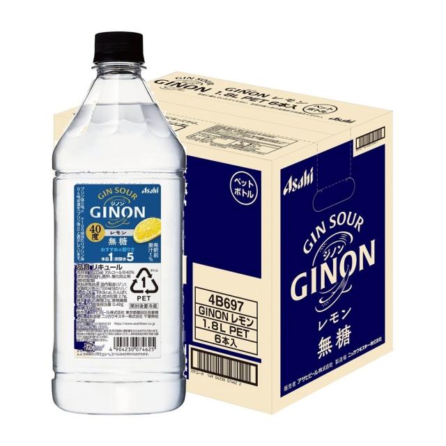 送料無料 アサヒ GINON ジノン レモン 40度 ペットボトル 1800ml 1.8L×1ケース/6本の通販はau PAY マーケット - リカーBOSS | au PAY マーケット－通販サイト