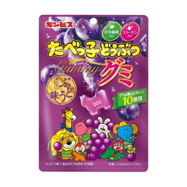 ギンビス たべっ子どうぶつグミ ぶどう味 65g 120コ入り 2025/09/29発売 (4901588131512c)