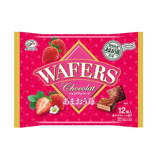 不二家 ショコラウェファース（あまおう苺）袋 12個（個包装してあります。） 18コ入り 2025/12/02発売 (4902555268811)