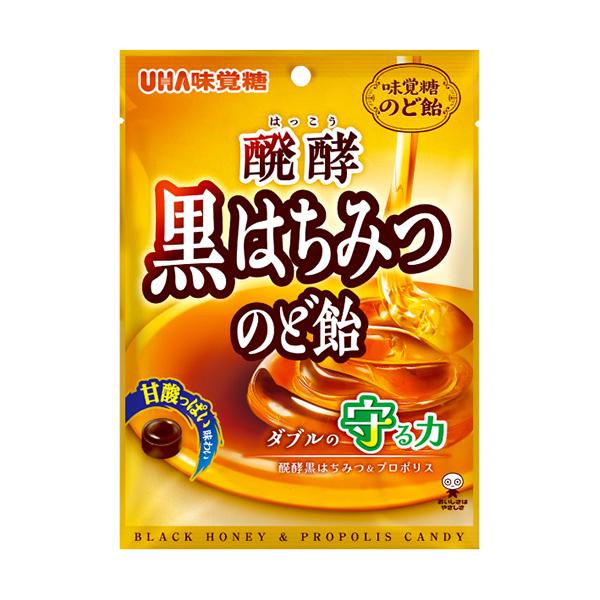 UHA味覚糖 醗酵黒はちみつのど飴 80g（個装紙込み） 72コ入り 2025/09/08発売 (4902750978966c)