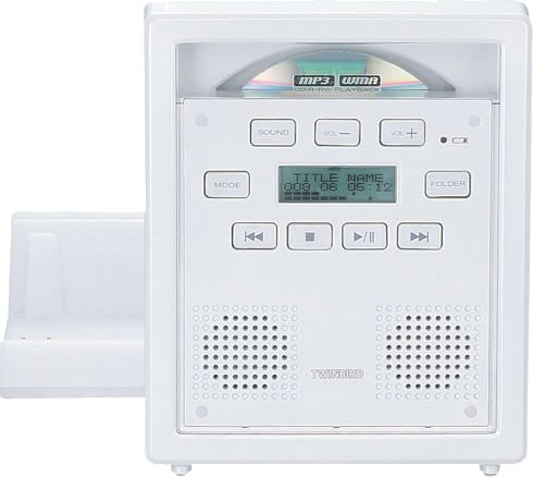 TWINBIRD 充電式防水CDプレーヤー AV-J179PW(中古品)