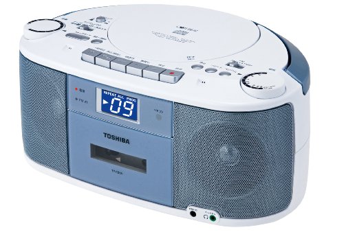 TOSHIBA CDラジオカセットレコーダー CUTEBEAT ブルー TY-CDS5(L)(中古品)