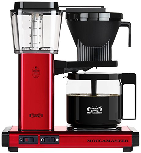 Moccamaster KBG 741 10-Cup Coffee Brewer with Glass Carafe, Red ll(中古品)