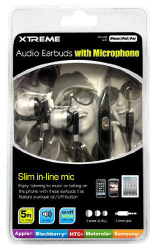 Xtreme オーディオイヤホン マイク付き 小売パッケージ ブラック(中古品)