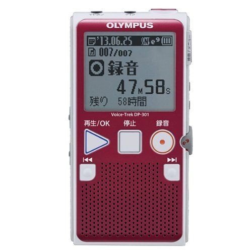 OLYMPUS ICレコーダー VoiceTrek DP-301レッド DP-301 RED(中古品)