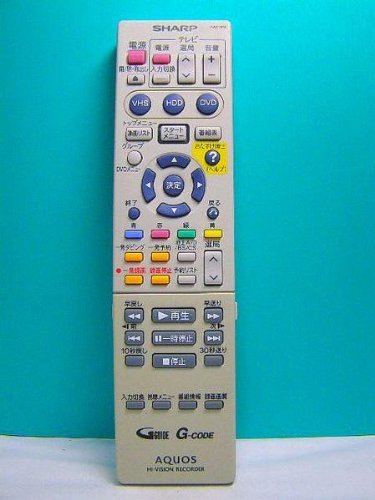 シャープ HDD DVD VHSリモコン GA513PA(中古品)