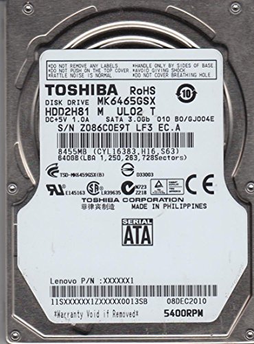 mk6465gsx、hdd2h81?M ul02?T、Toshiba 640?GB SATA 2.5ハードドライブ(中古品)の通販はau PAY マーケット - オマツリライフ | au ...